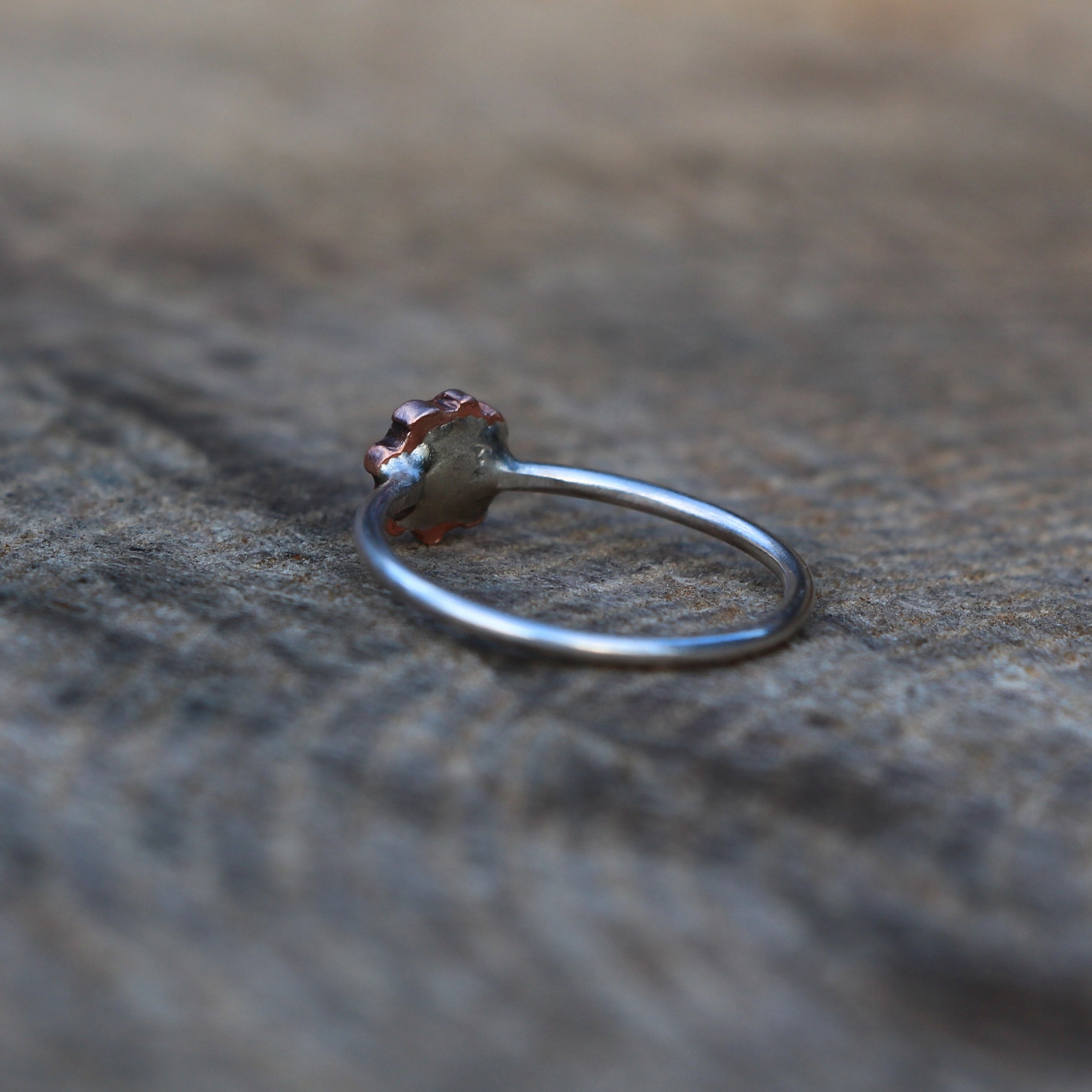 Handmade Silver and Copper Flower Ring - Unique Contemporary Design ...